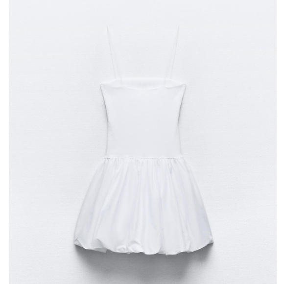 Zara | Dresses | Zara Mixed Rib Poplin Balloon Dress | Poshmark